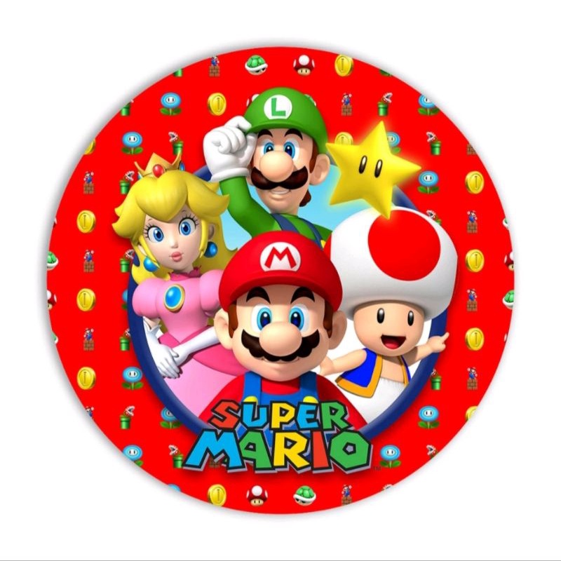 Painel redondo Super Mario decoração para festas aniversários | Shopee ...
