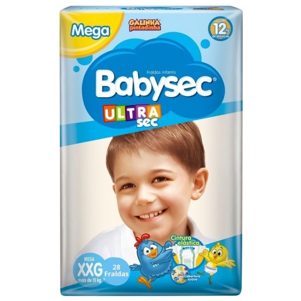 Fralda Babysec Ultrasec Galinha Pintadinha, XXG, 28 unidades | Shopee ...