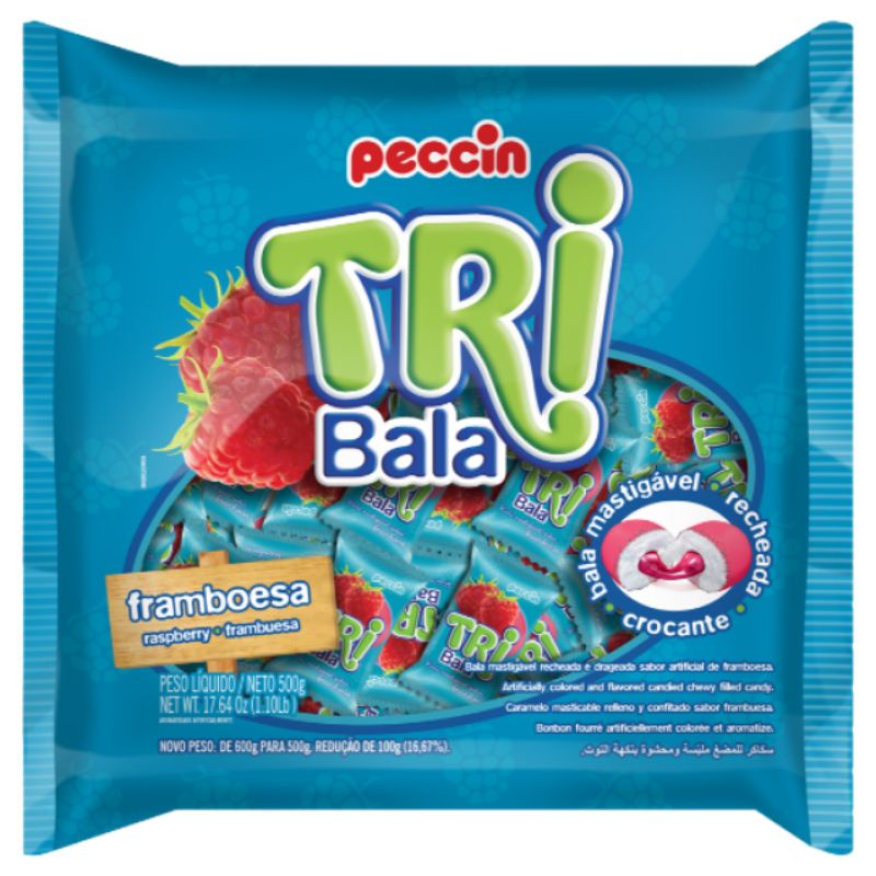 TRI BALA SABOR FRAMBOESA 500G PECCIN | Shopee Brasil