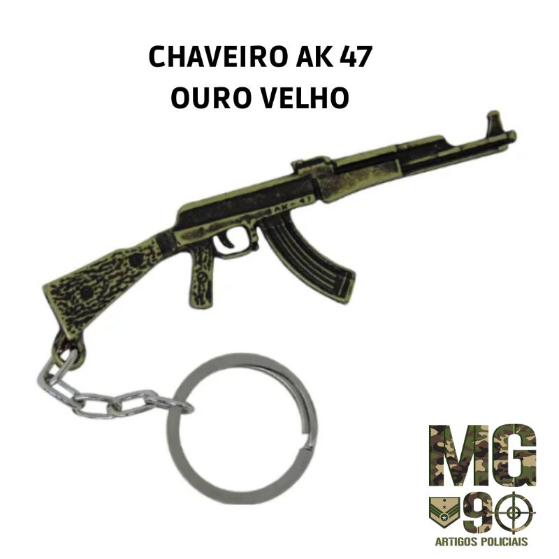Chaveiro AK 47 Ouro Velho | Shopee Brasil