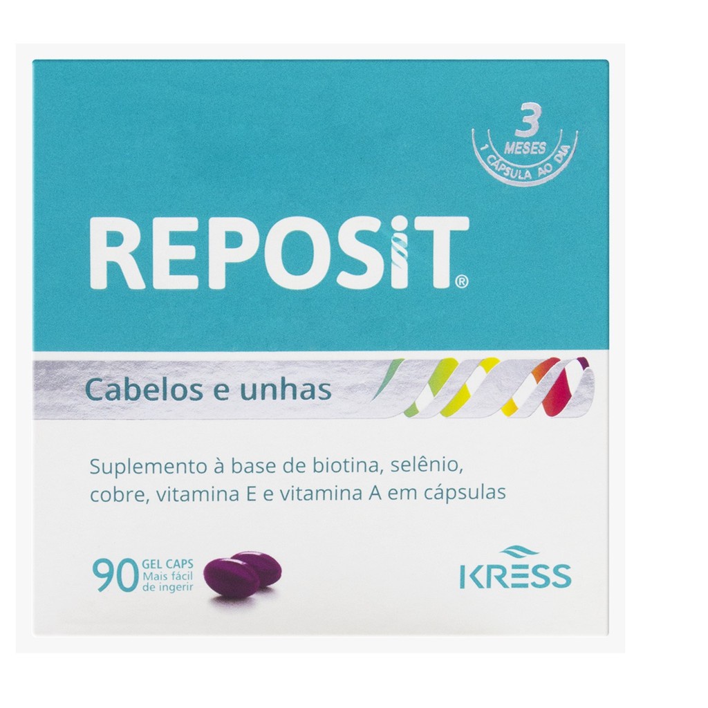 Reposit Suplemento Vitamínico e Mineral Para Cabelos Unhas e Pele 90 ...