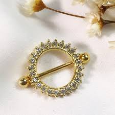 Piercing Mamilo Modelos Redondo Cravejado Com Zirconia Heart Seios ...