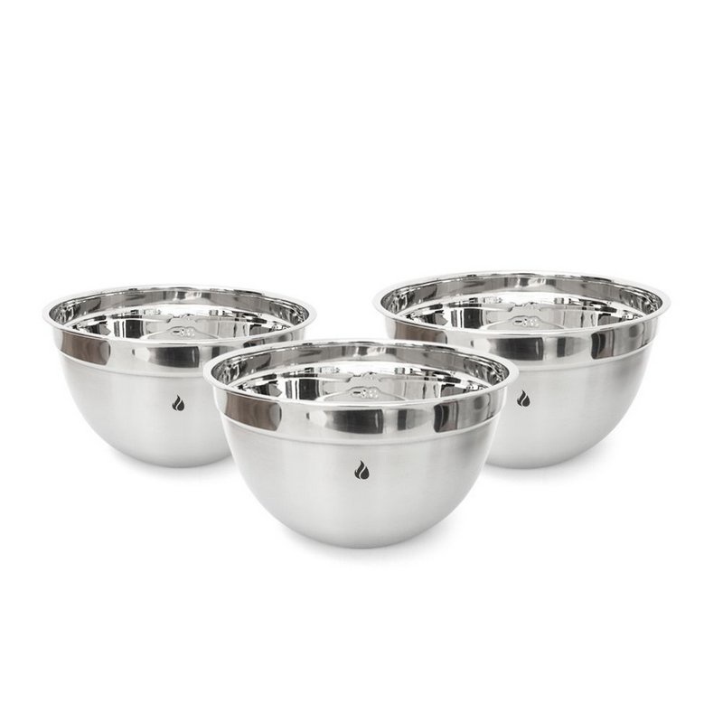 Kit 3 Bowls Tigelas Graduados Gourmet em Aço Inox - 22, 26 e 28cm ...