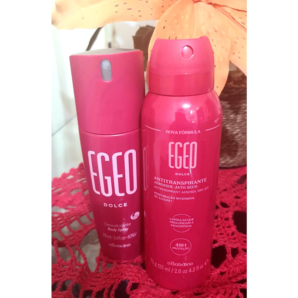 Kit Egeo Dolce desodorante Body Spray + Antitranspirante | Shopee Brasil