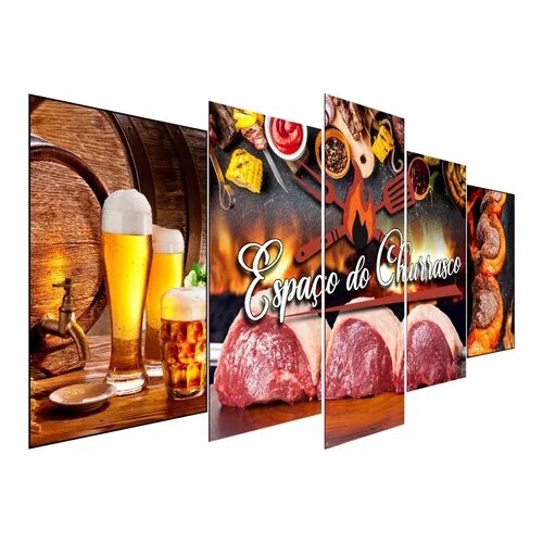 Kit Quadros Decorativos Espaço Churrasco Picanha Cerveja | Shopee Brasil