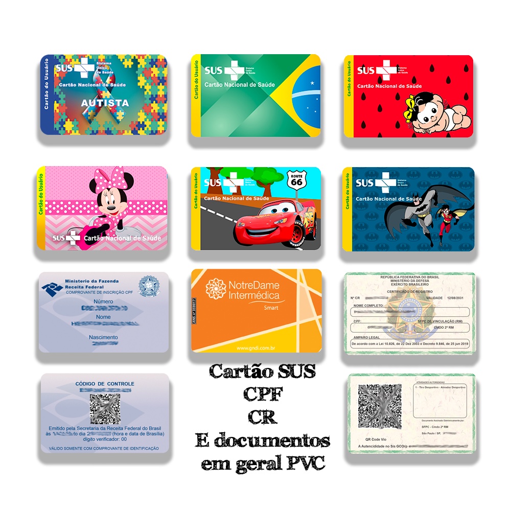 Cartão em PVC SUS CPF e Documentos | Shopee Brasil