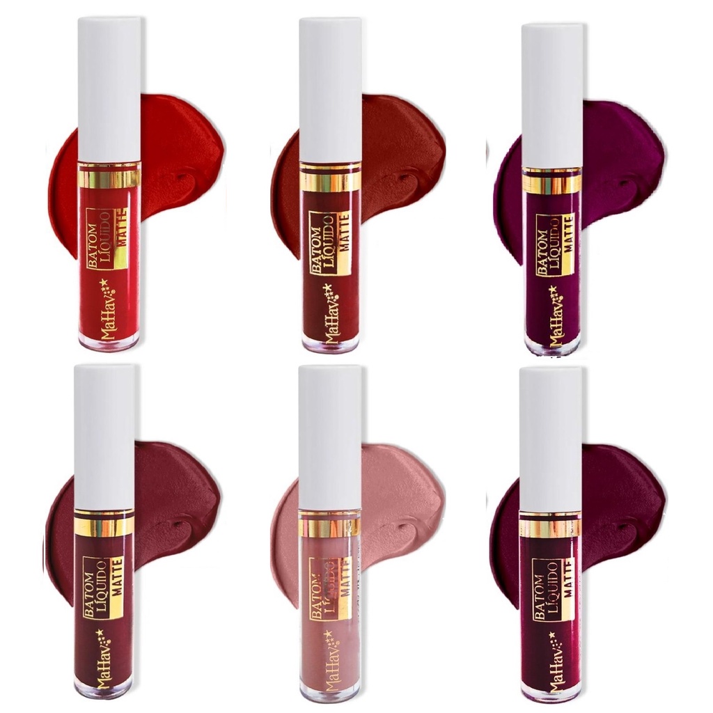Batom Líquido Matte Mahav Toque Aveludado | Shopee Brasil