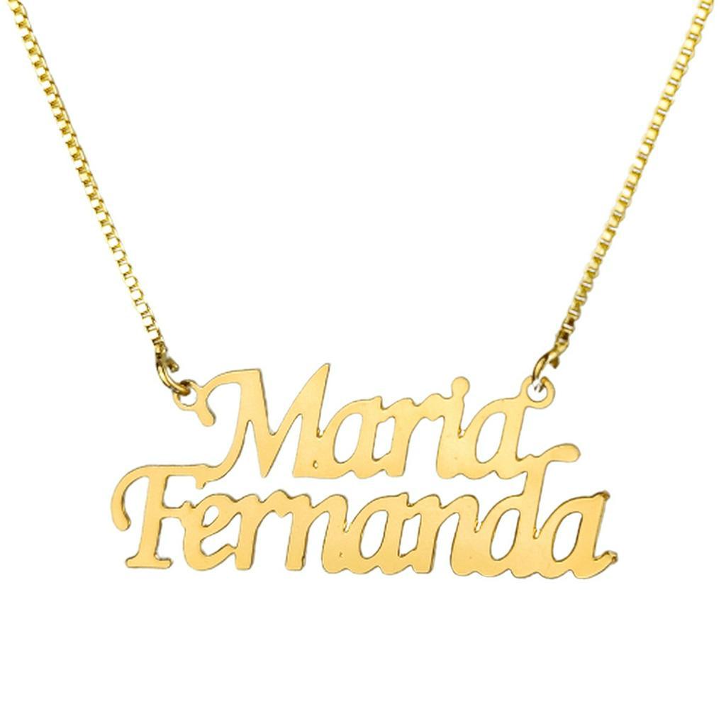 1 Colar De Nome Maria Fernanda Banhado Ouro 18k Atacado- Maria-Fernanda ...