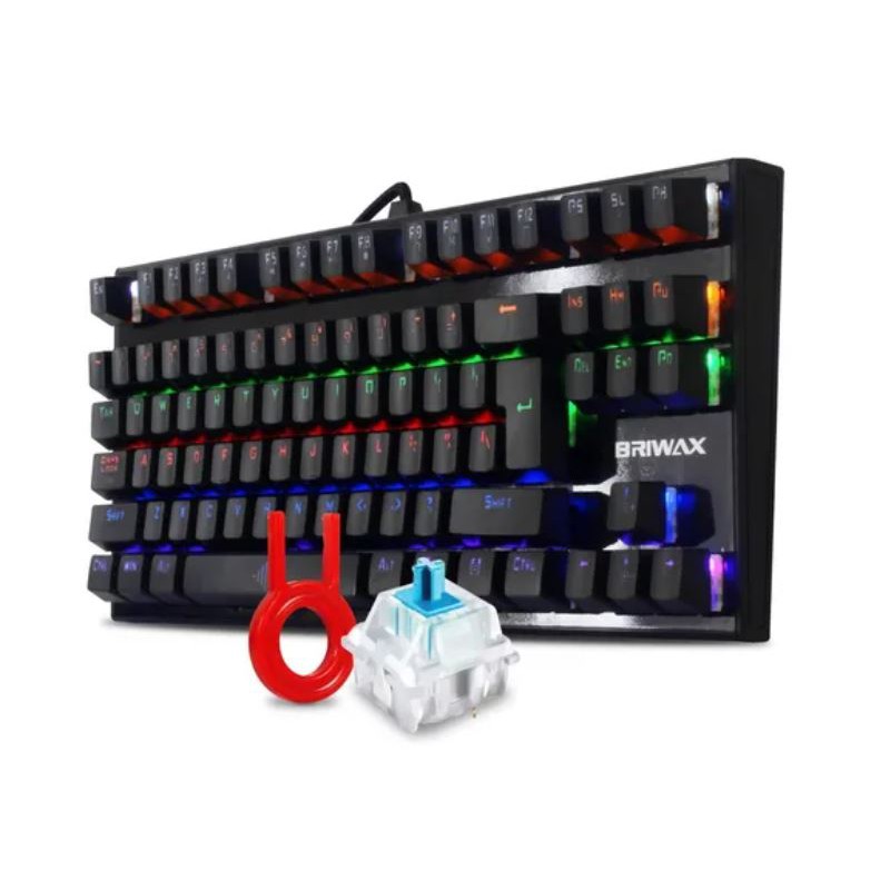Teclado Gamer Mecânico Switch Blue Usb Led Rgb Pc Notebook | Shopee Brasil