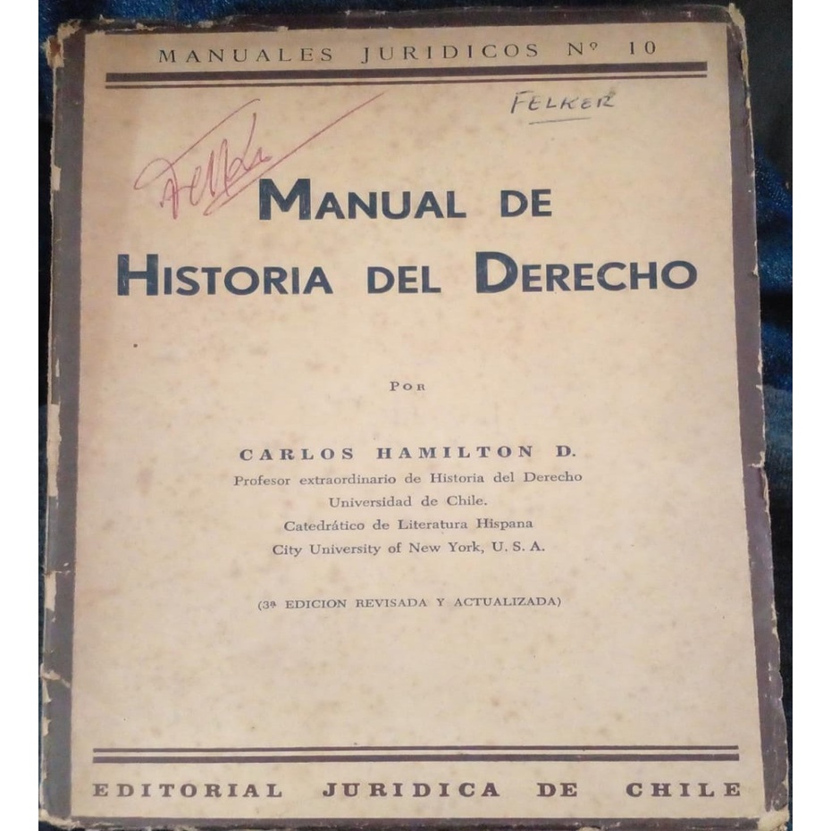 Manual de Historia del Derecho autor Carlos Hamilton D. | Shopee Brasil