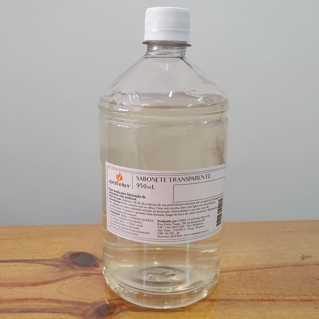 Sabonete Liquido Transparente 950ml - sem cheiro | Shopee Brasil