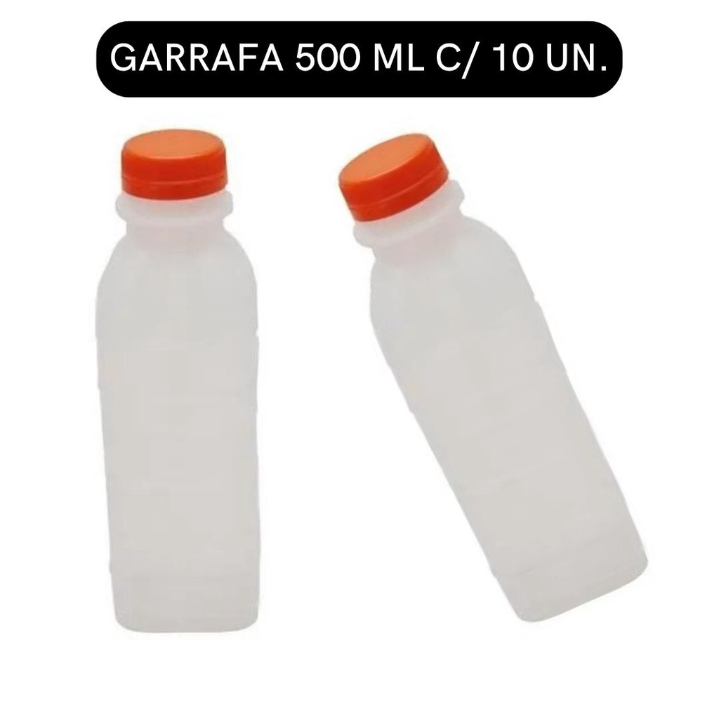 Garrafa Plástica Descartável Para Suco Caldo de Cana Agua de Coco 500 ml 10 Unidades | Shopee Brasil