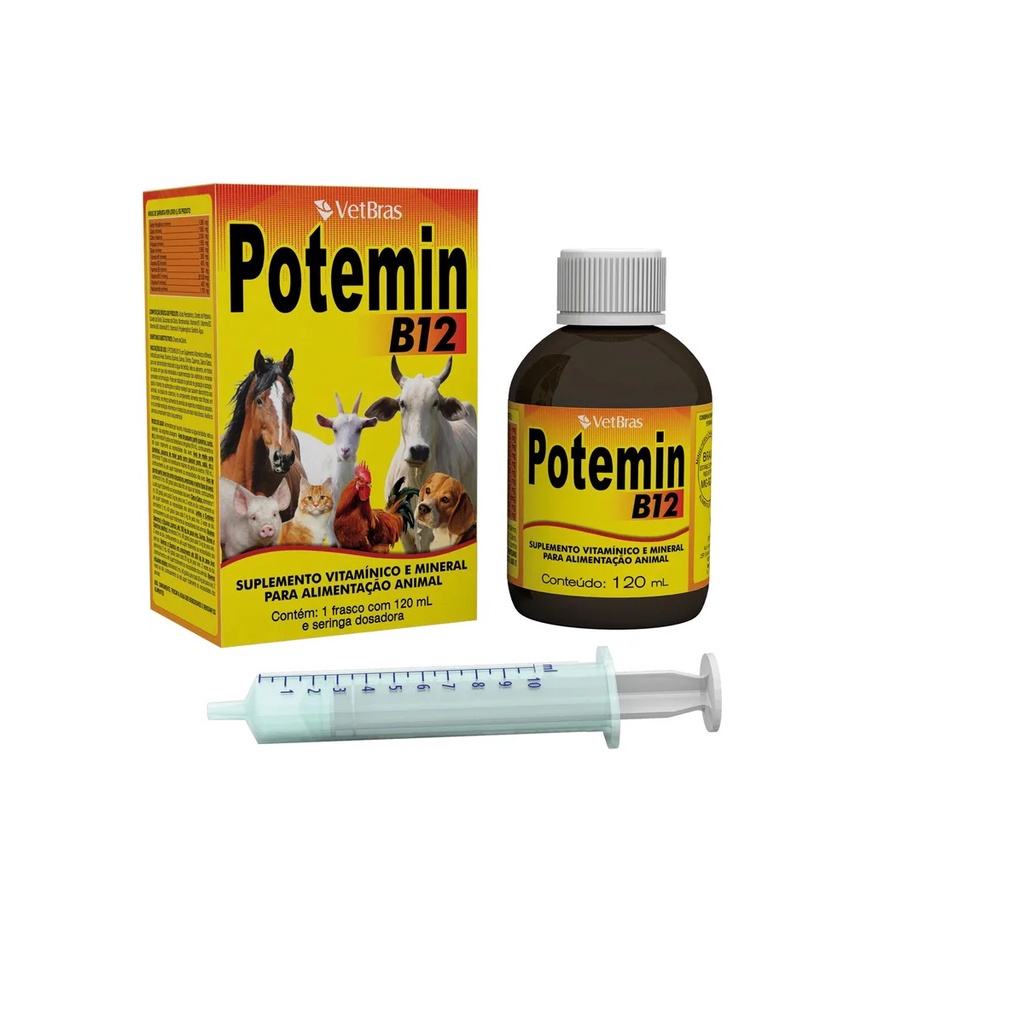 Potemin B12 Oral 120ml Suplemento Vitamínico Mineral Vetbras | Shopee ...