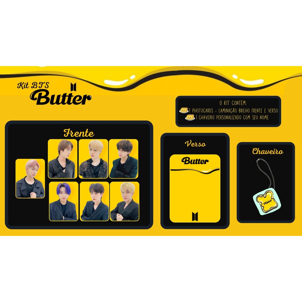 Kit BTS "Butter" - 7 cards + Chaveiro Personalizado | Shopee Brasil