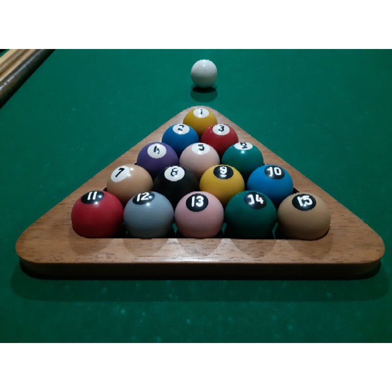jogo de bolas de sinuca bilhar +Triangulo para sinuca de madeira maciça ...