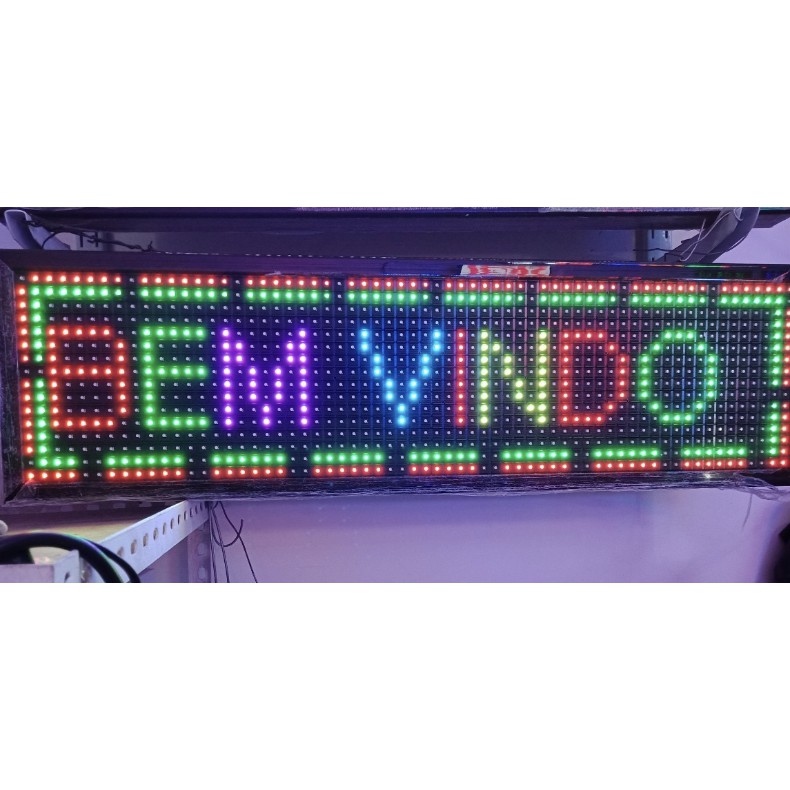 PAINEL LED LETREIRO DIGITAL P10 68x20 RGB COLORIDO | Shopee Brasil