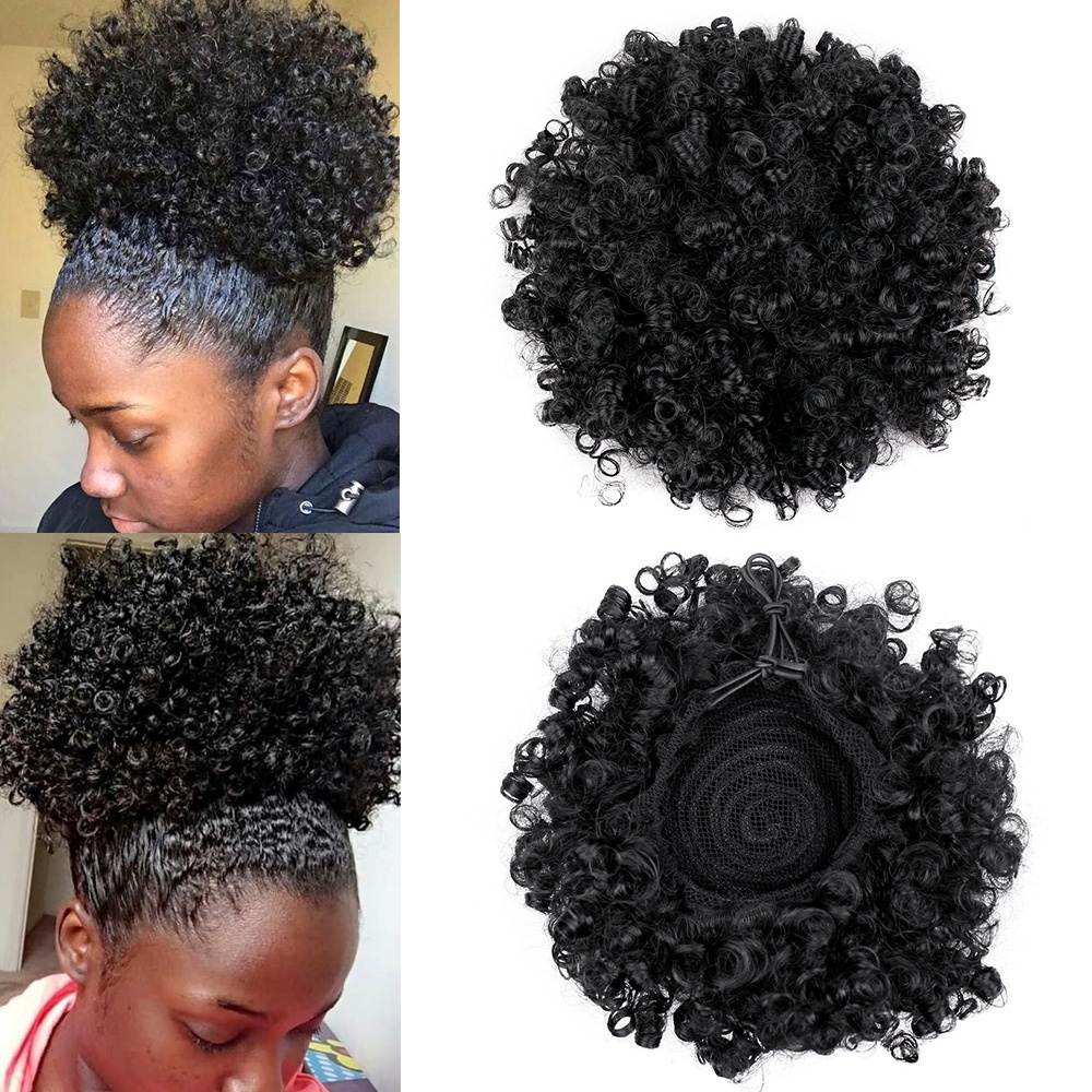 Aplique Coque Cacheado Afro Puff - Fibra Orgânica | Shopee Brasil