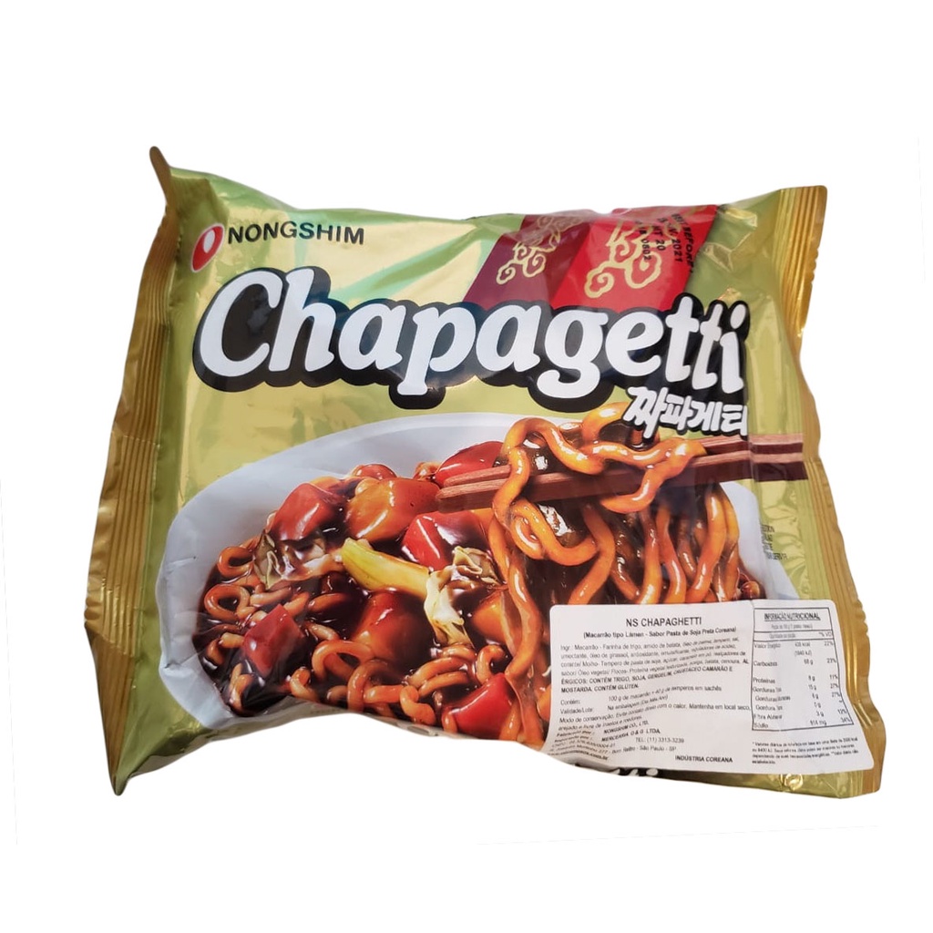 Lamen Macarrão Coreano Chajang Chapagetti Pasta de Soja Preta Nongshim ...