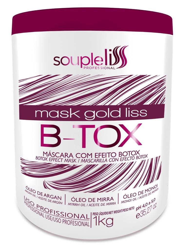 Máscara Efeito Botox Mask Gold Cuidado e Tratamento para Cabelo Souple ...
