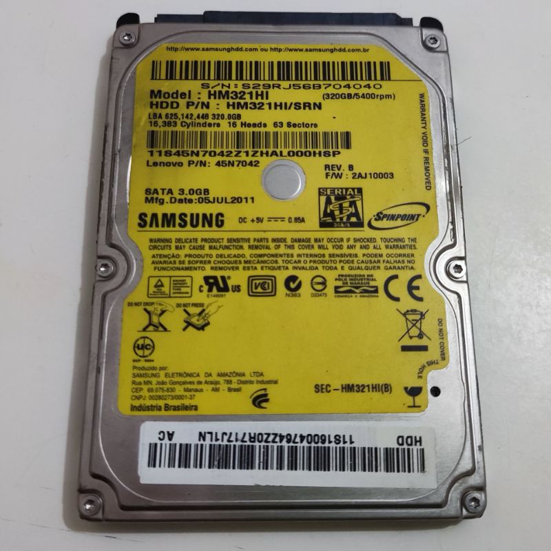 Hd Samsung Hm321hi/srh 320gb Sata Para Notebook | Shopee Brasil