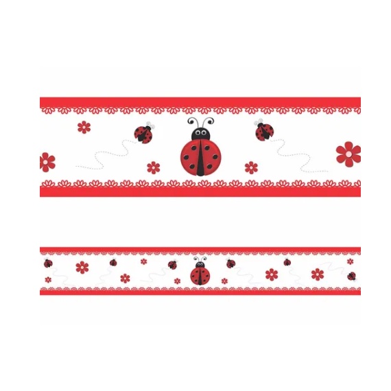 Faixa Decorativa Border-joaninha Vermelha Uma Graça 3 Metros RM = 224 ...