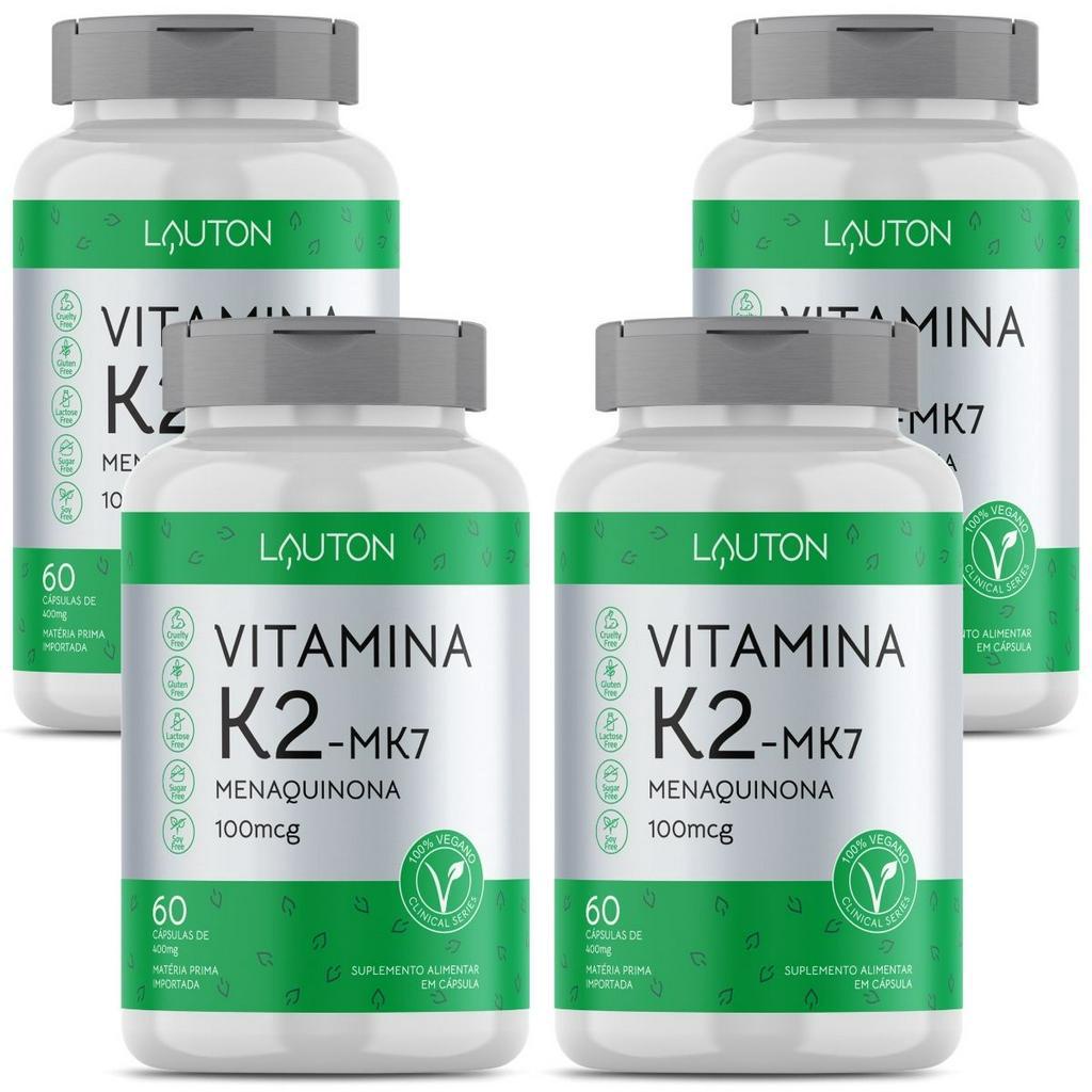 Vitamina K2 Mk7 Menaquinona 100mcg - 60 Caps Vegan - Kit 4 | Shopee Brasil