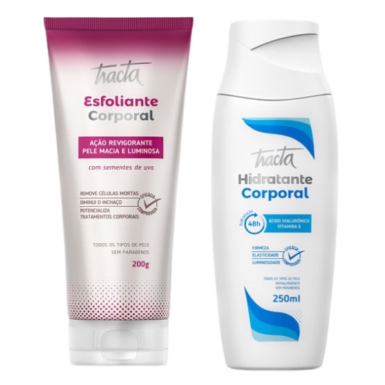 Kit Hidratante Corporal 250ml + Esfoliante Corporal 200g Tracta ...