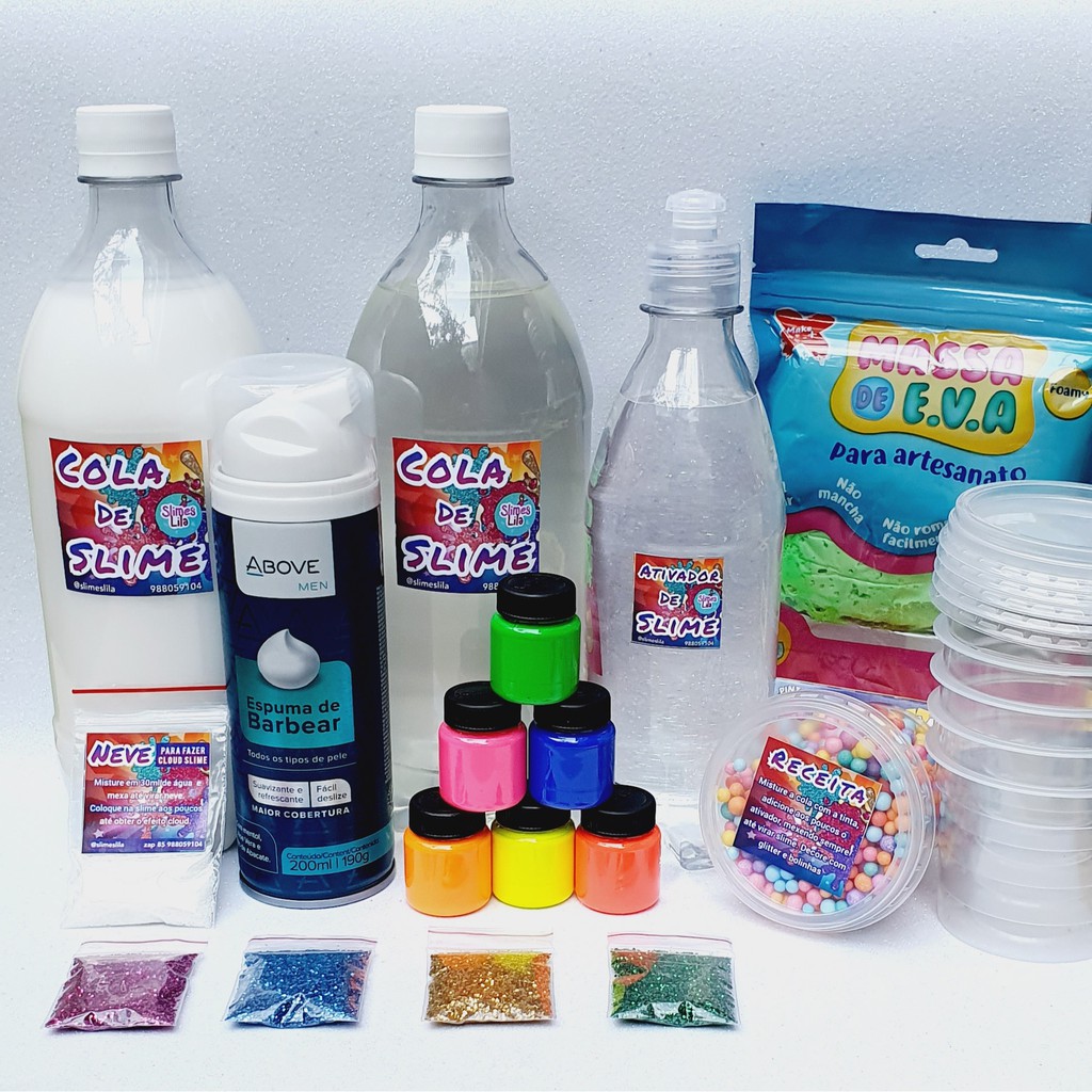 KIT DE SLIME - faz 40 slimes | Shopee Brasil