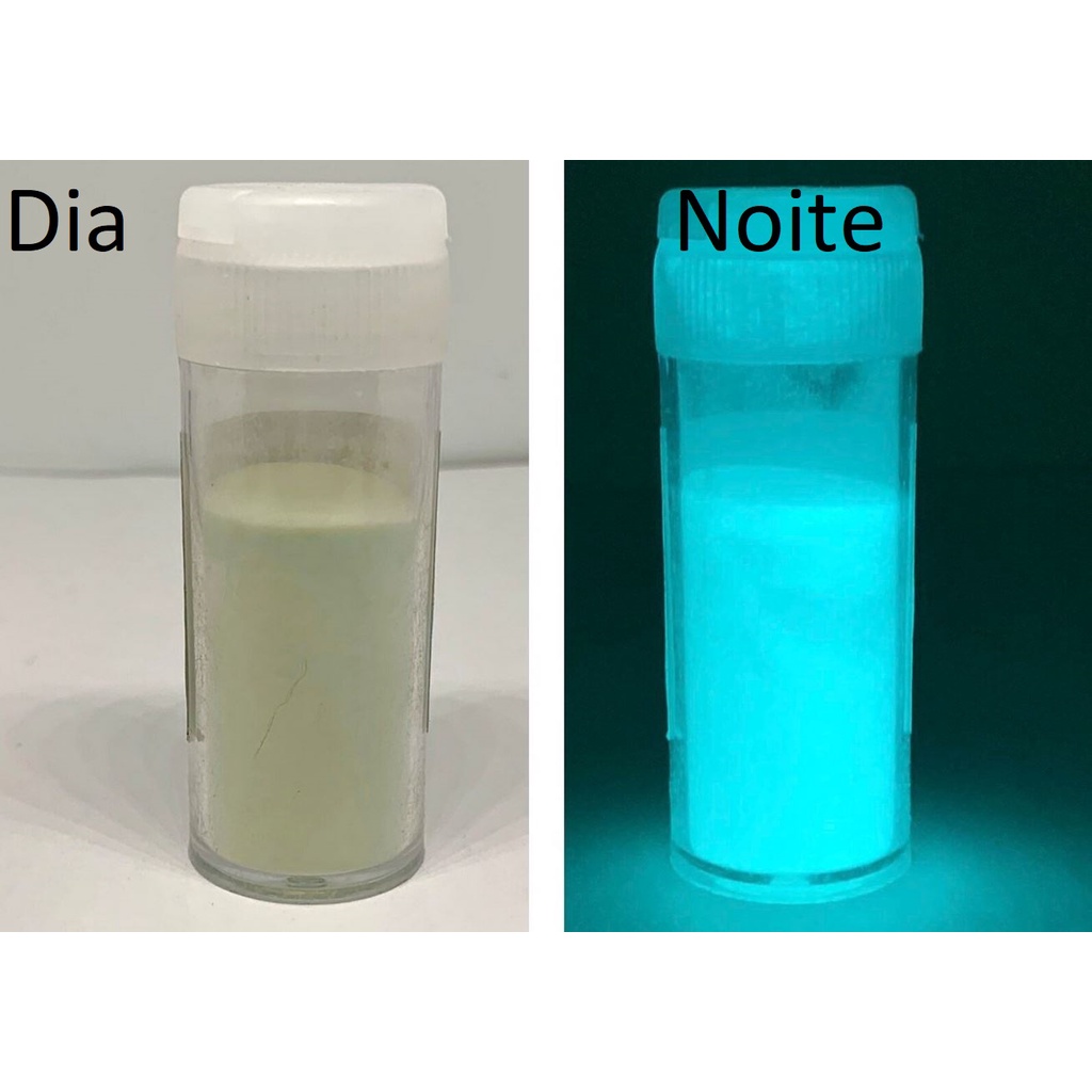 Pó fosforescente Brilha no escuro Glow in the dark azul turquesa ...
