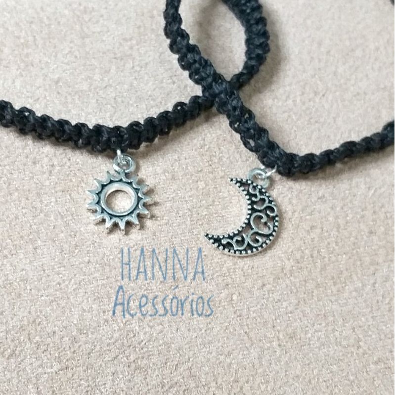 Pulseiras Sol e Lua macrame | Shopee Brasil