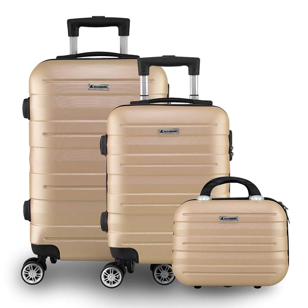 Kit Malas Bordo Viagem Avião Bagagem de Mão Rodinhas 360 ABS Rígido ...