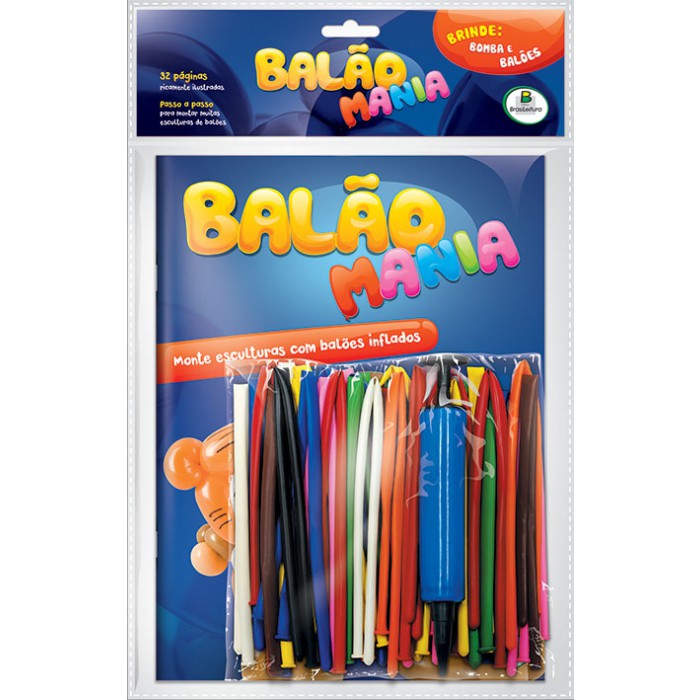 Livro Balão Mania(eco)-kit C/01 Und. De Bomba Inflar Bexiga e 35 balões ...