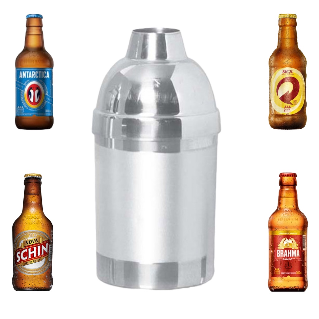 Porta Cerveja Long Neck Romarinho 300 ml Alumínio Polido/Lixado Bar ...
