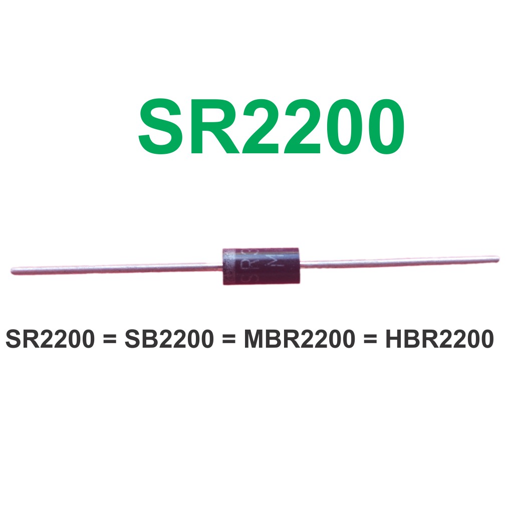 Diodo Schottky Sb2200 = Sr2200 = Sb220 = Sr220 = Sr2200 = Sb2200 ...