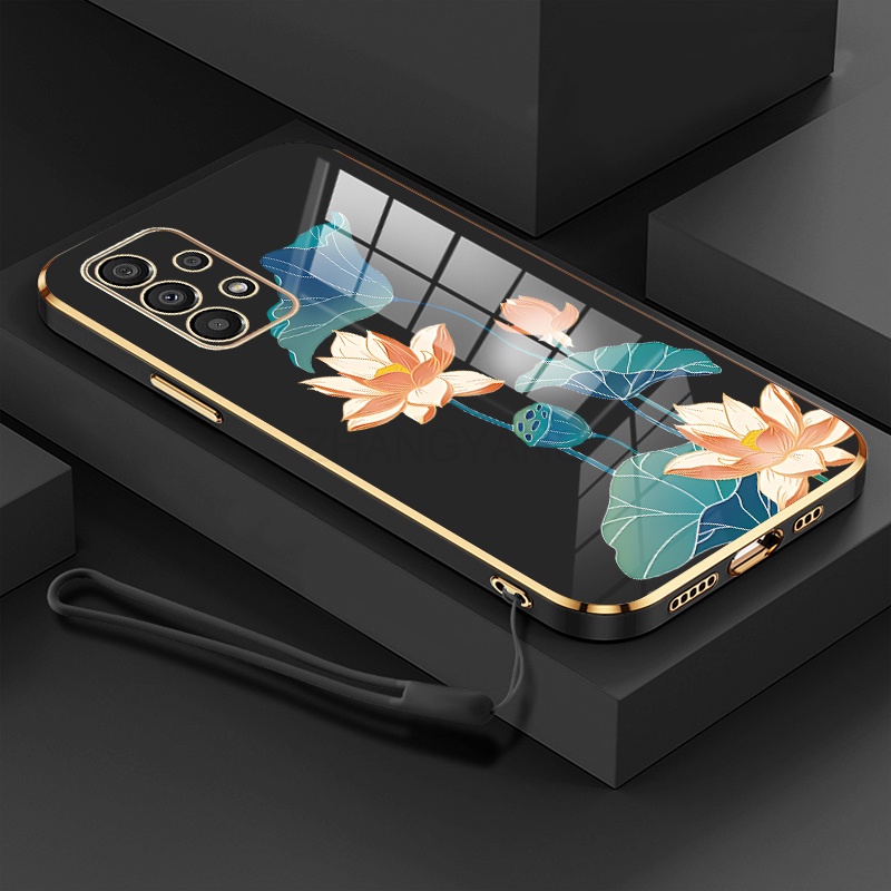 Capa Samsung a23 a33 a53 a73 Telefônica silikon Macia retro Lótus kasus ...