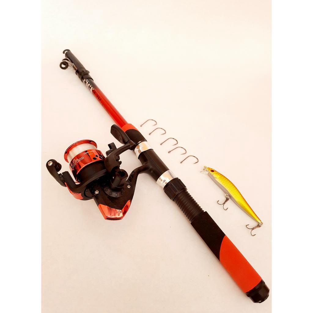 KIT PESCA COMPLETO - VARA - MOLINETE COM LINHA - ANZOL E ISCA | Shopee Brasil