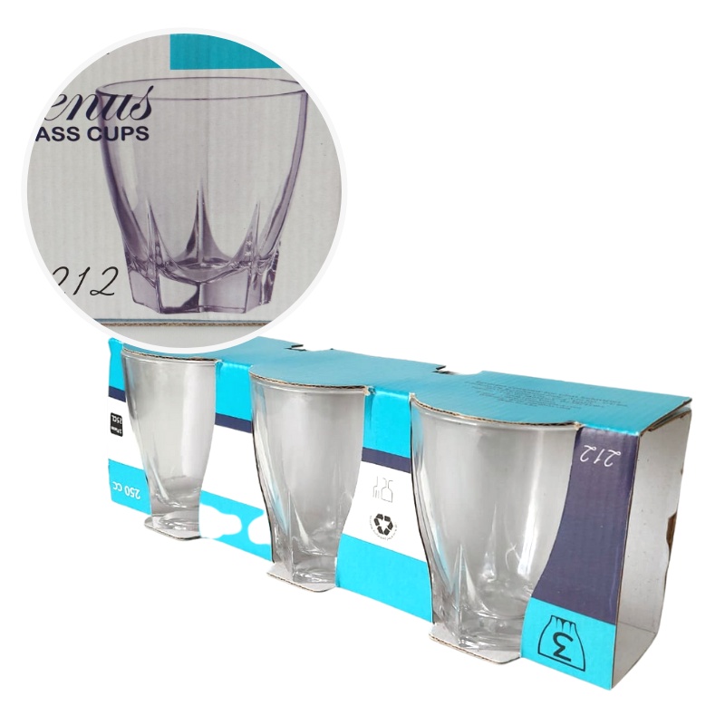 Conjunto 3x Copos De Vidro 250ml | Shopee Brasil