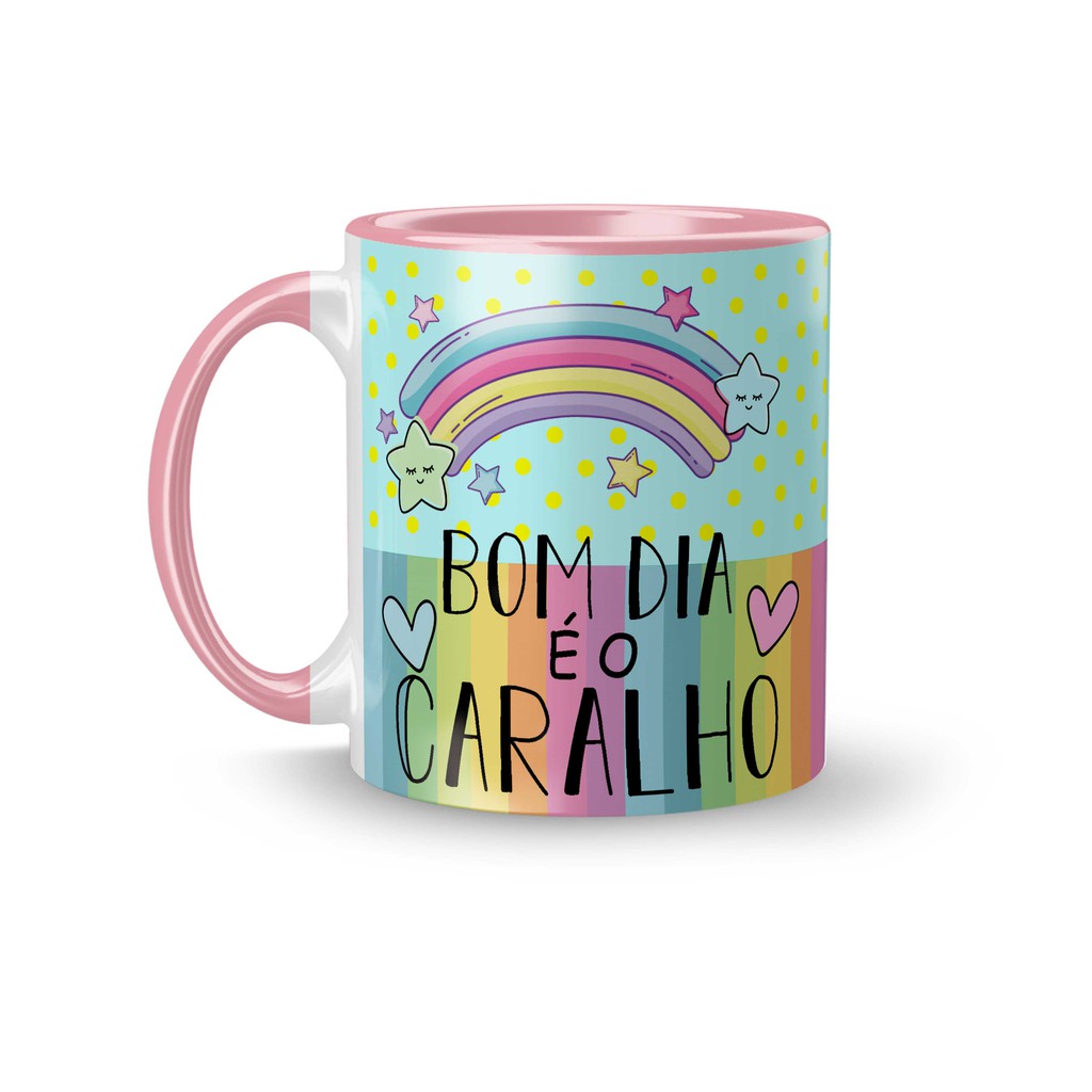 Caneca Personalizada Unicórnio Indiscreto - Bom Dia É O Caralho | Shopee Brasil