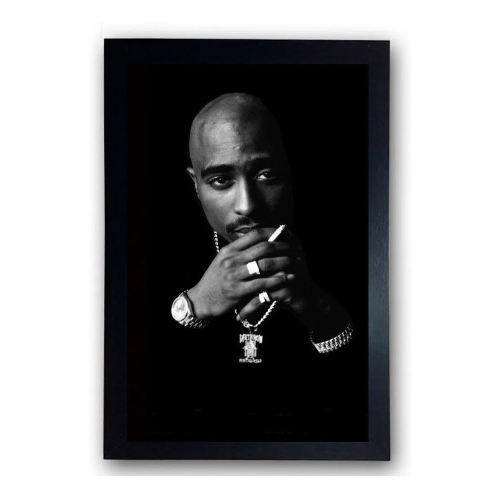 Quadro 2pac Tupac Shakur Com moldura Rap | Shopee Brasil