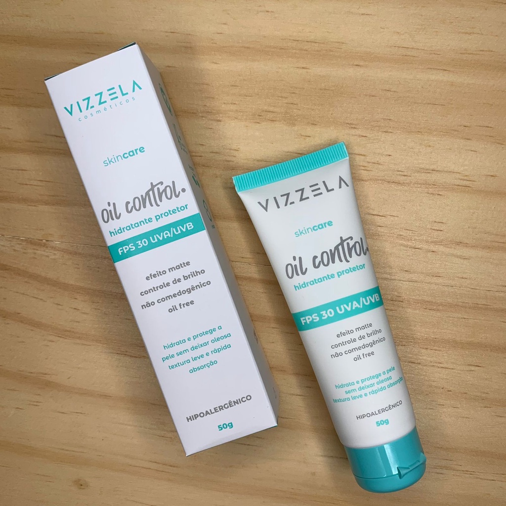 Hidratante Facial Protetor Vegano FPS 30 Oil Control Vizzela 50g ...