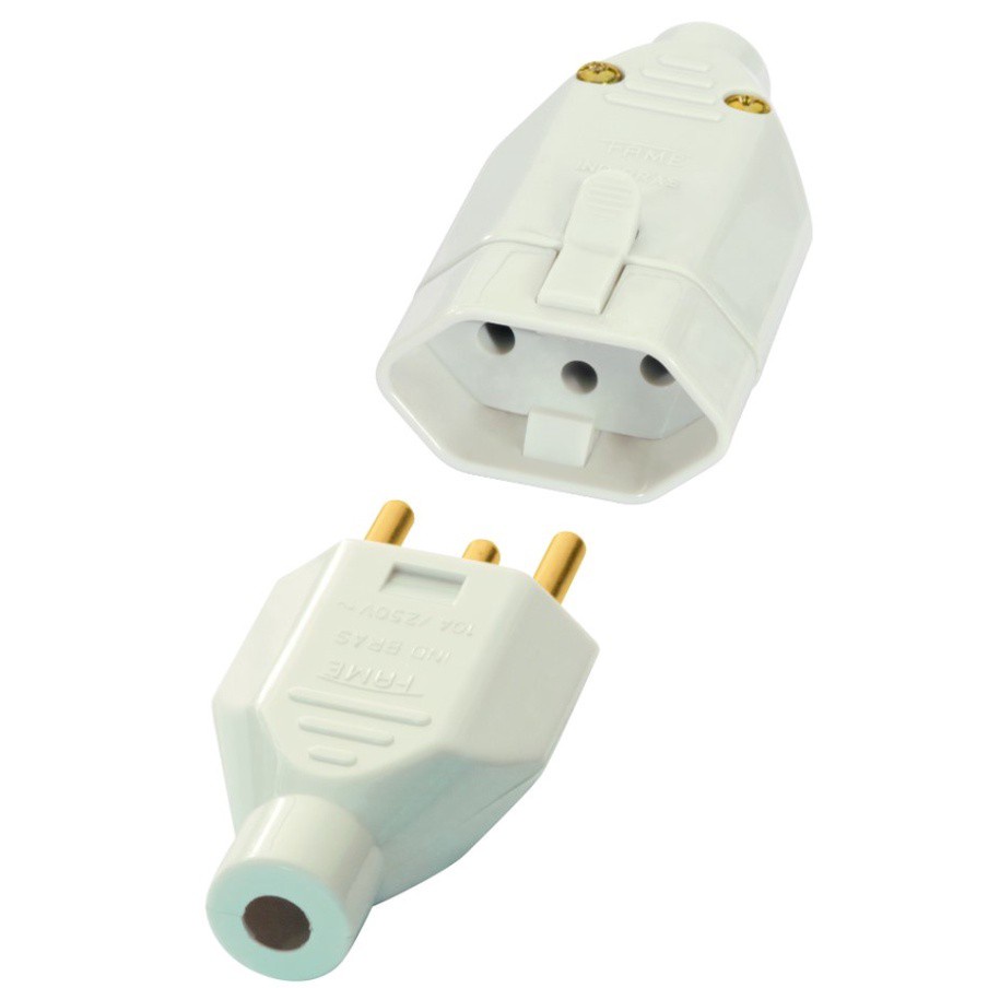 kit Plug Macho 10amper + Plug Fêmea 10amper 2p+t Fame Original 1918 ...