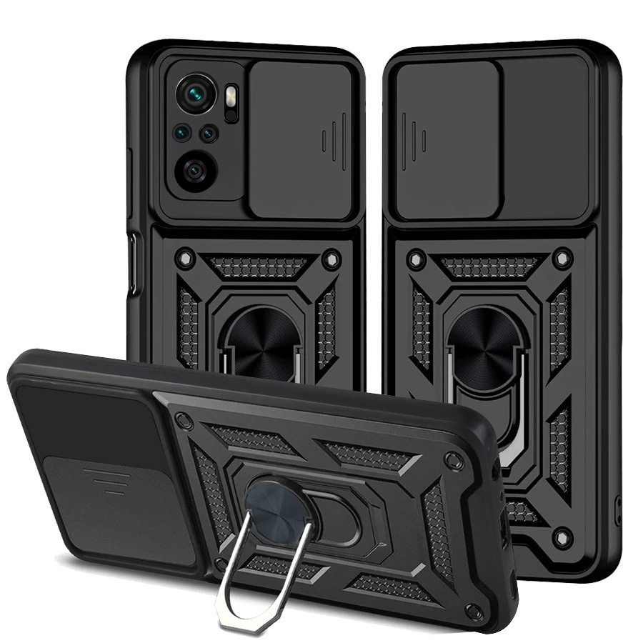 Capa Armadura Anti-Impacto De Silicone Com Anel De Suporte Para Xiaomi Redmi Note 10 Pro Max 10S ...