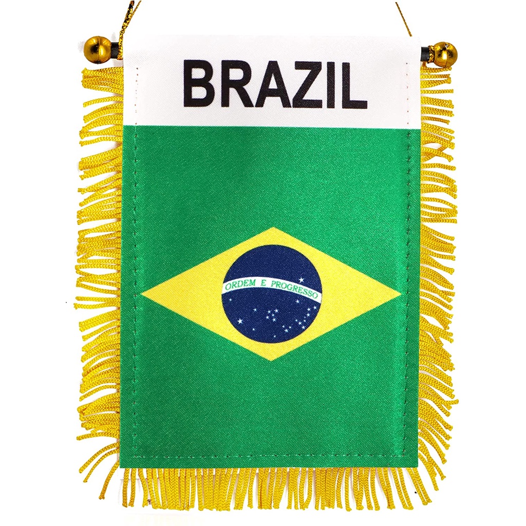 Mini Bandeira Do Brasil Bordada | Shopee Brasil