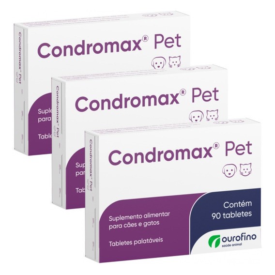 kit 3 Suplemento Alimentar Condromax Pet 90 Tabletes - Original ...