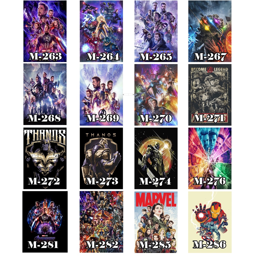Poster MARVEL 10 Pôster A5 Marvel Pôsteres A4 herois e vilões A3 mcu ...