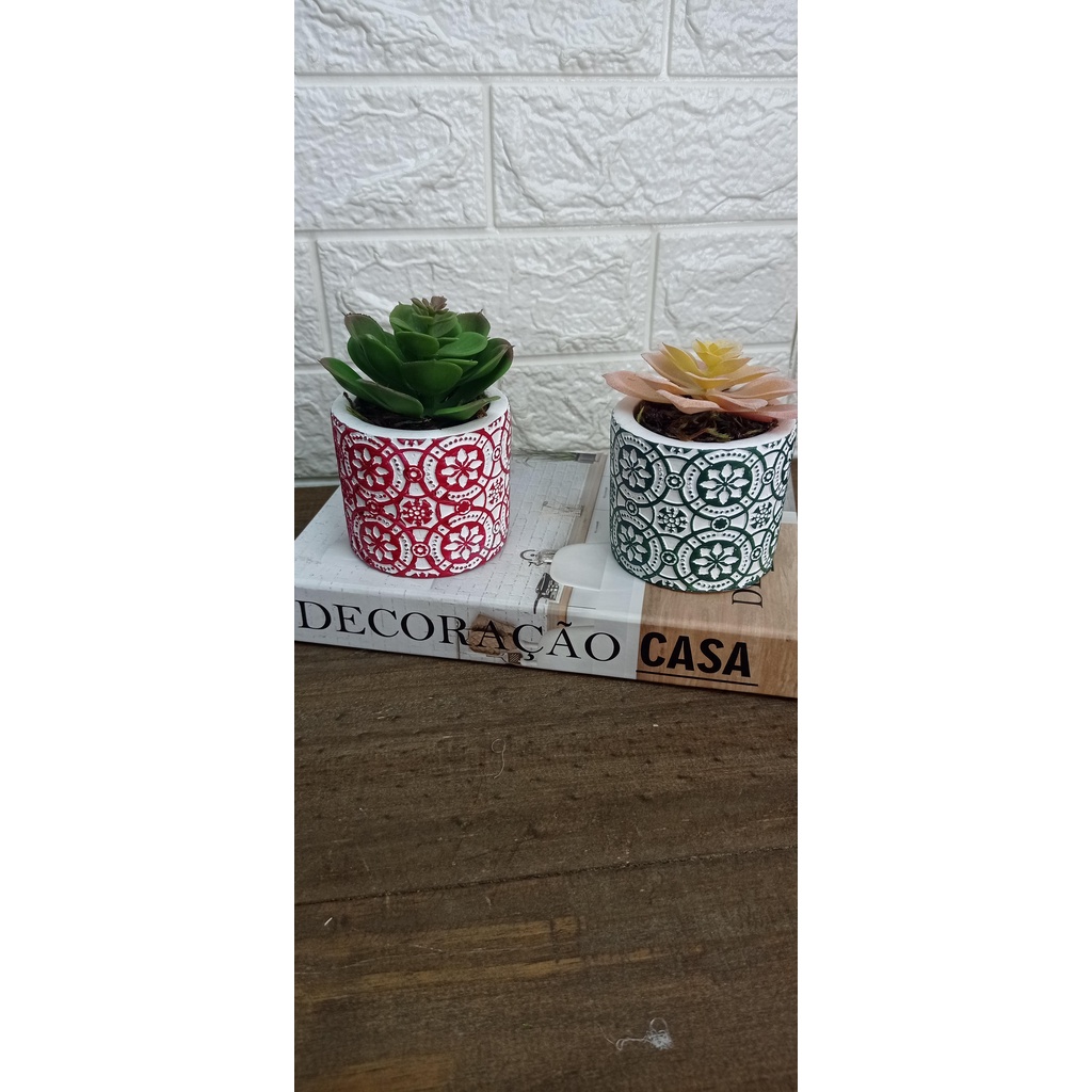 Mini Arranjo Pronto vaso cimento c/suculenta XAS-149 | Shopee Brasil