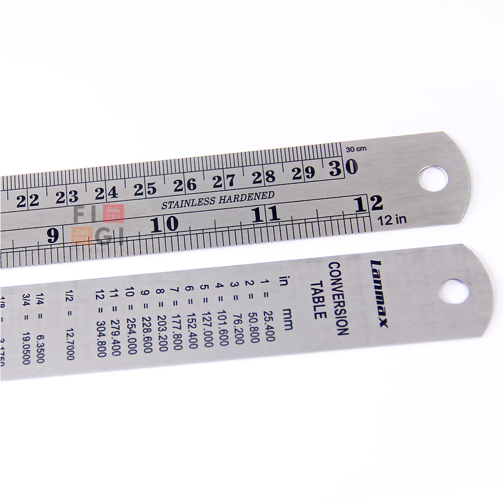 Régua De Aço 30 CM Com Métrica Em Centímetros E Polegadas Lanmax ...