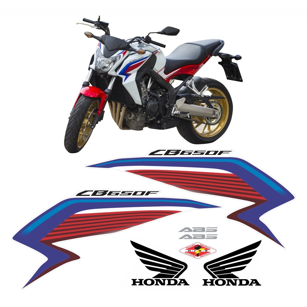 Kit Completo Adesivo Lateral Moto Cb 650 F Branca | Shopee Brasil