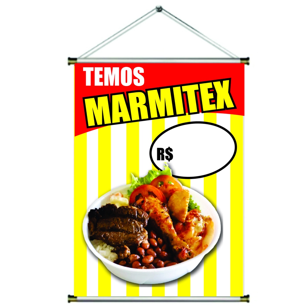 Banner temos marmitex promocional 40x60cm | Shopee Brasil