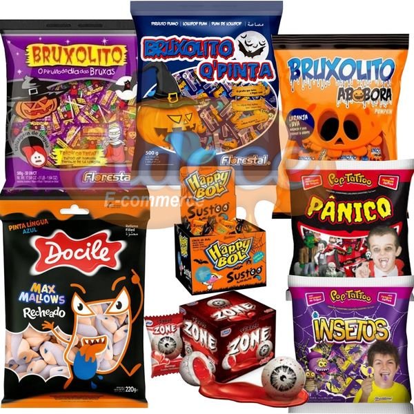 Kit 8 Pacotes Doces Para Halloween-dia Das Bruxas Sortidos | Shopee Brasil